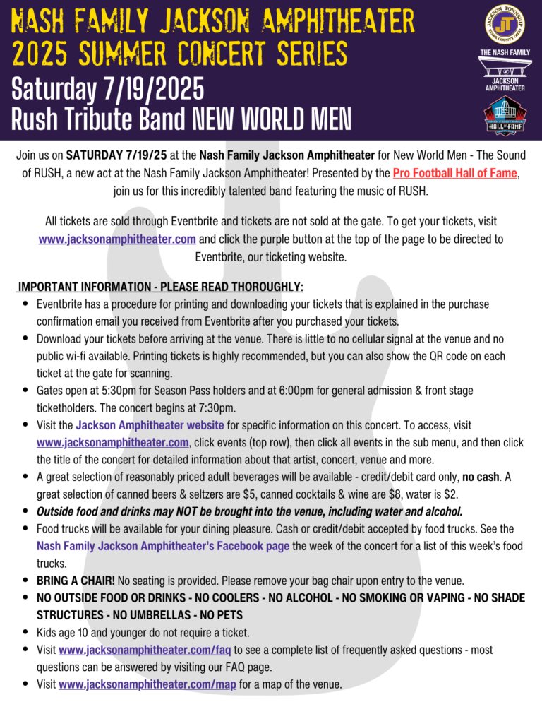 Saturday 7/19/25 – NEW WORLD MEN – The Sound of RUSH – The Nash Family ...